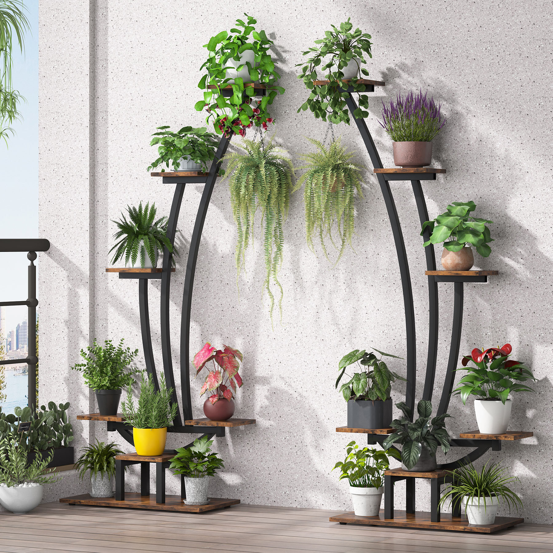 5 Tier Free Form Etagere Plant Stand 17 Stories